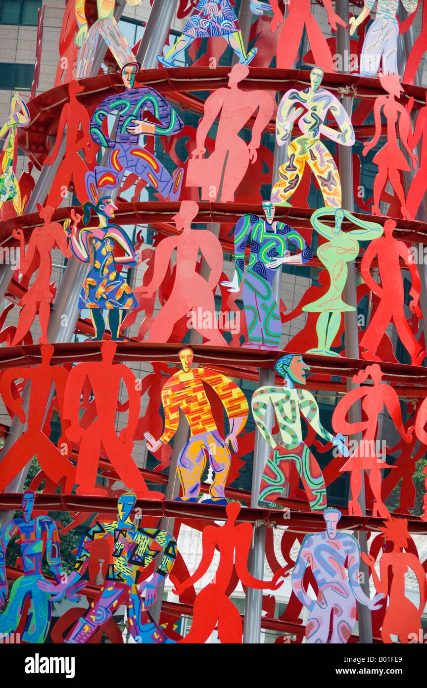 Multiple graphic colored figurines Stock Photo - Alamy