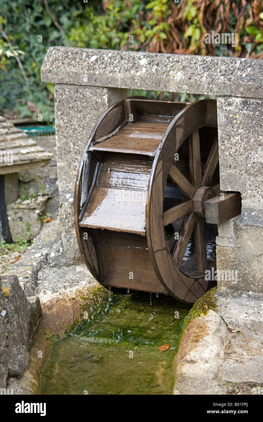Classic wooden water wheel micro hydro Bourton on the Water Cotswolds ...