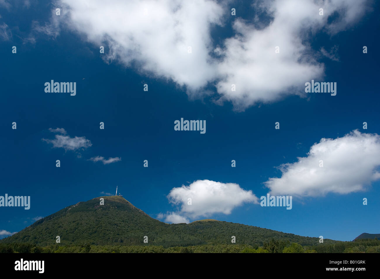 The volcano Puy de dôme near clermont ferrand in the auvergne, france ...