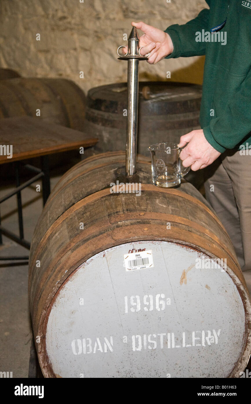 Employee Test Sampling with a whisky thief a1996 Whisky Spirit at Oban ...