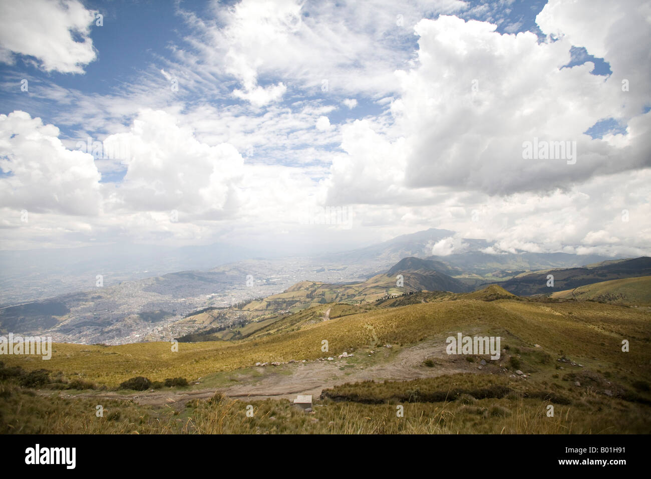 Mountain view and Andes straw from Guaga Pinchincha volcano 4000m ...
