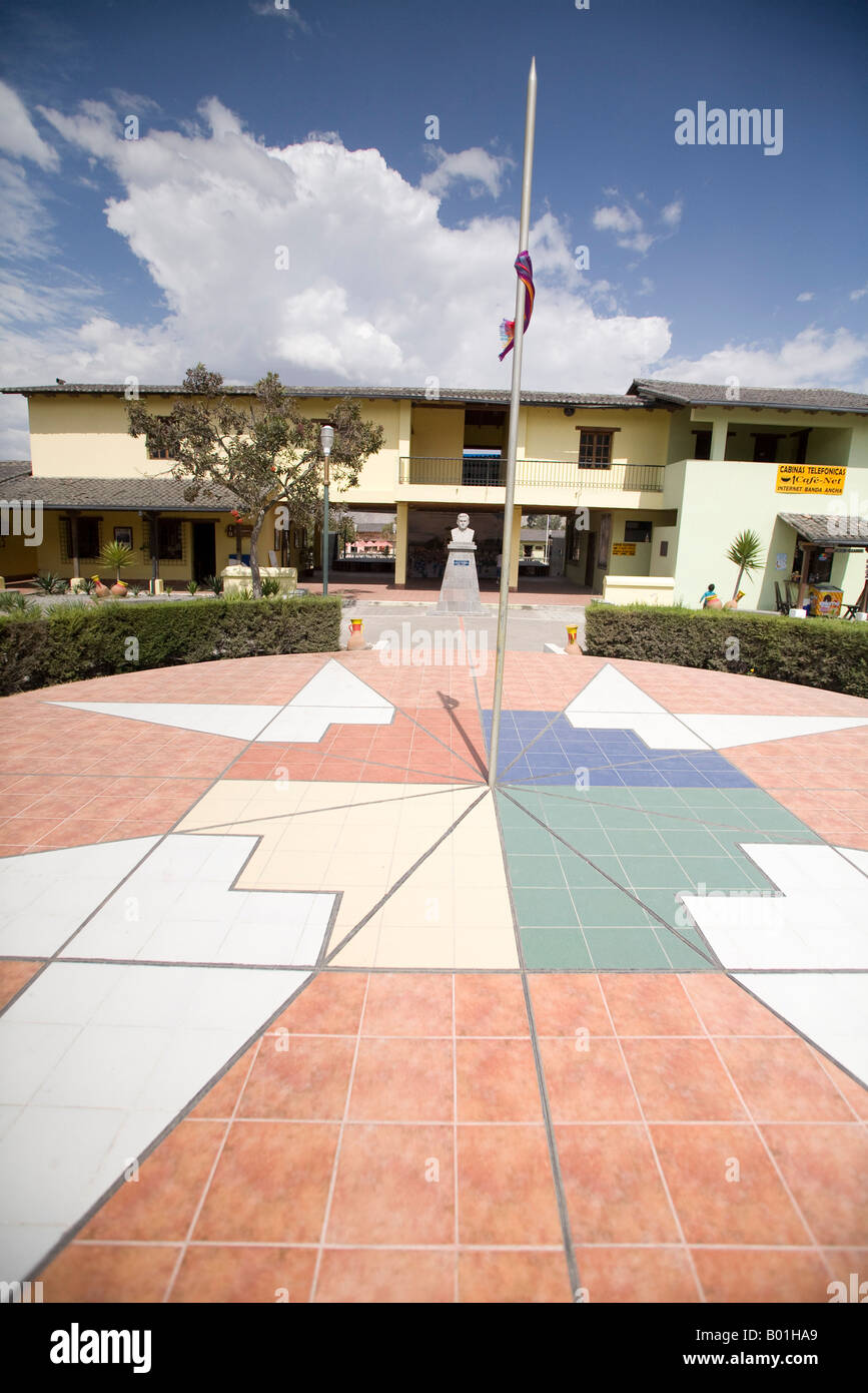 Landmark, monument la mitad del mundo, Ecuador, line marking the ...