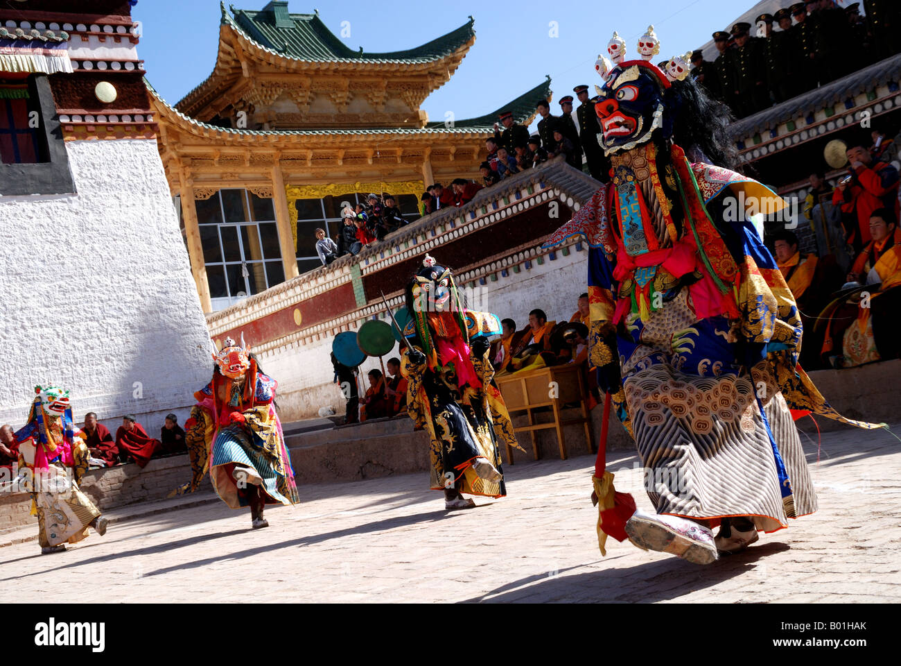 every year traditional Tibetan Buddhas Thangka festival in Tongren ...