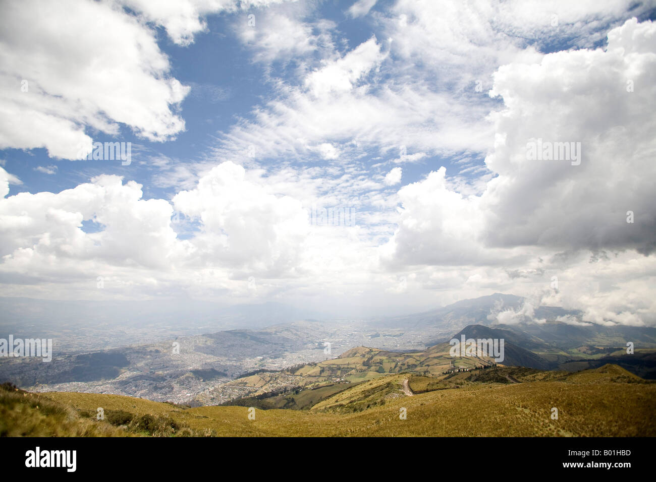 Mountain view and Andes straw from Guaga Pinchincha volcano 4000m ...
