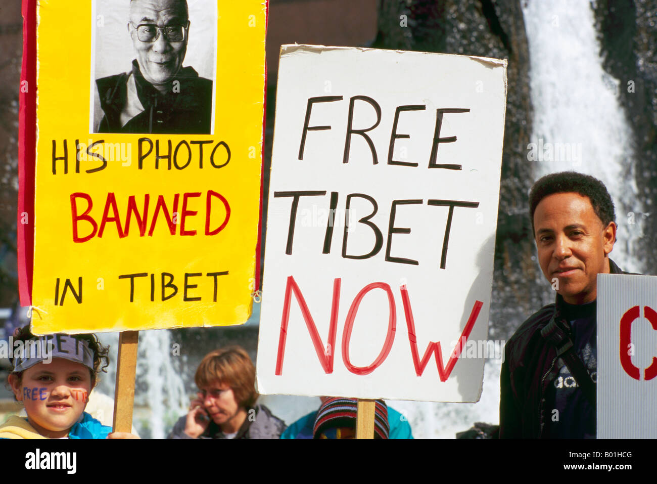 Peaceful "Free Tibet" Protest Demonstration held in Vancouver British ...