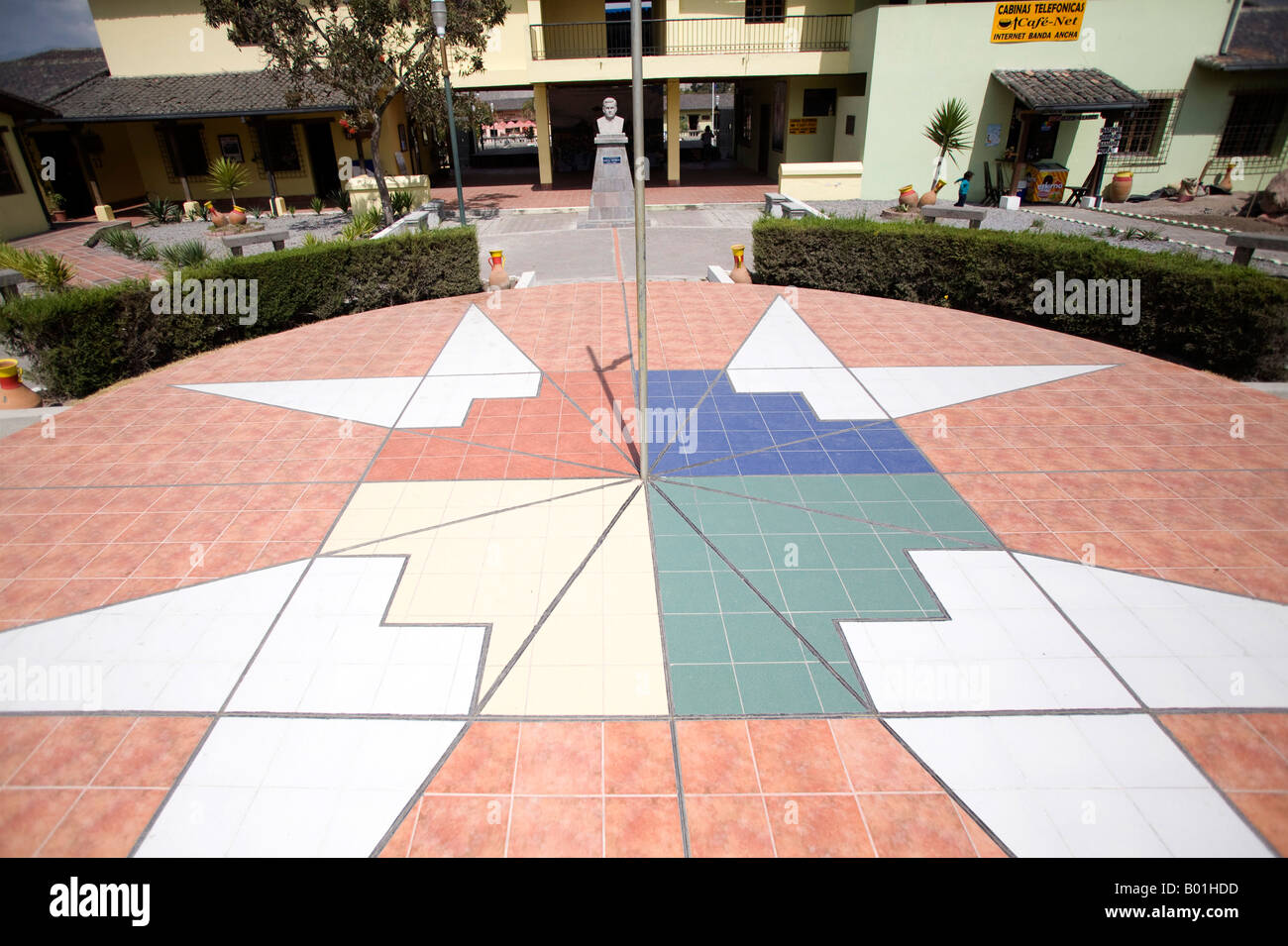 Landmark, monument la mitad del mundo, Ecuador, line marking the ...