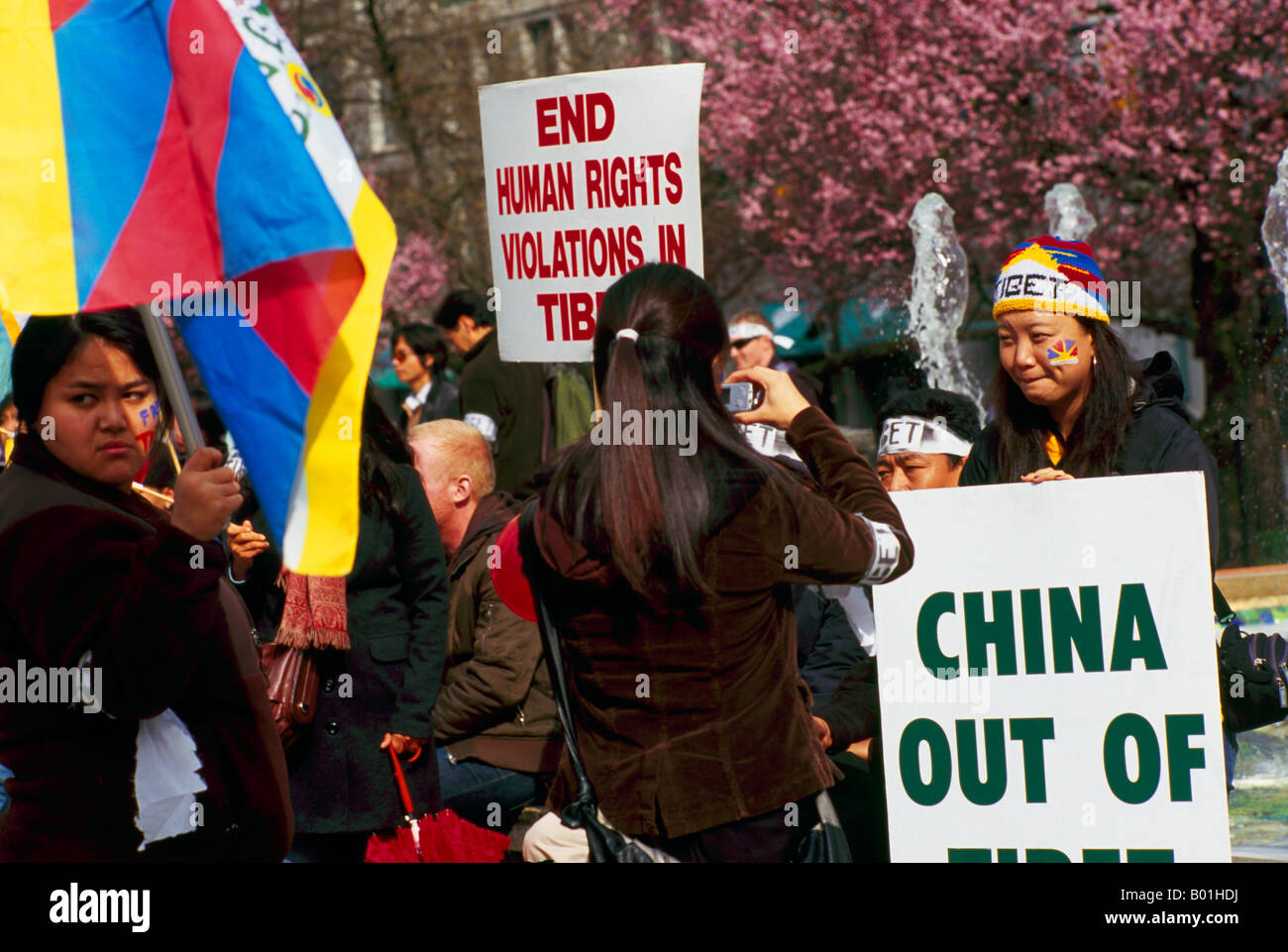 Peaceful "Free Tibet" Protest Demonstration held in Vancouver British ...