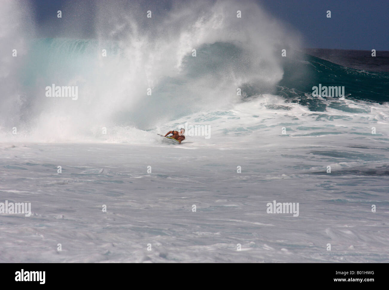 WILD SURFING WAVES ON THE NORTH COAST OF OAHU,HAWAII NEAR WAIMEA BEACH ...