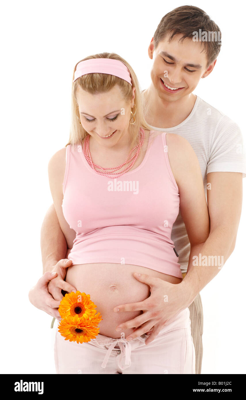 picture of happy couple waiting for baby Stock Photo - Alamy