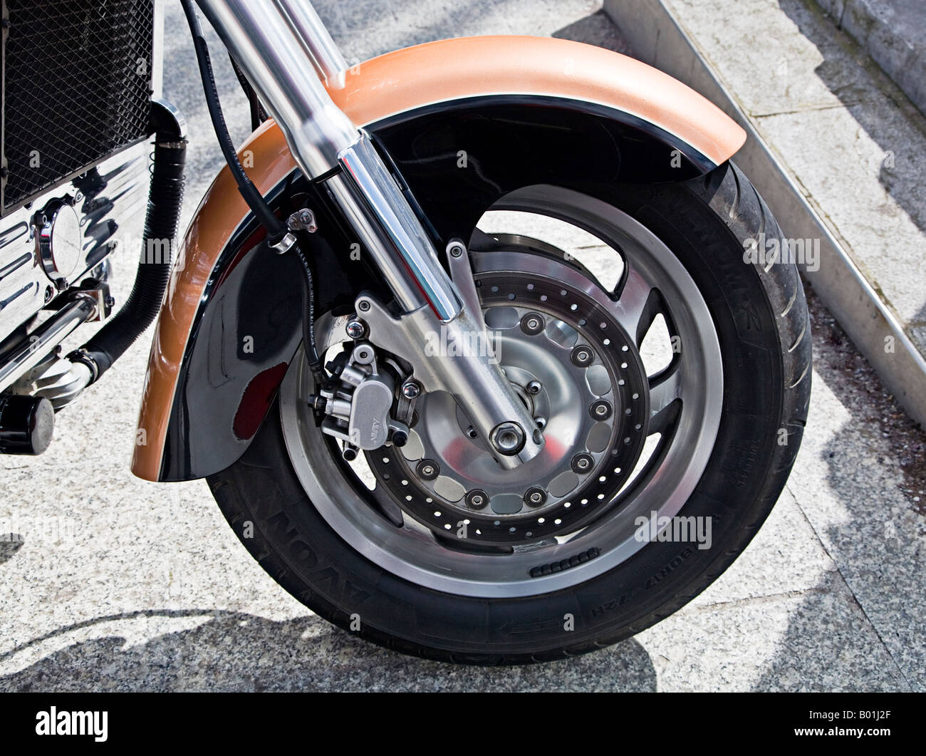 Honda Goldwing front wheel Detail Stock Photo - Alamy