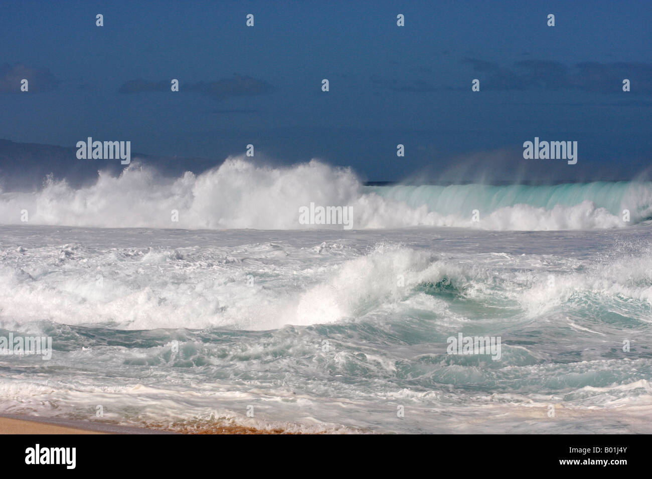 WILD SURFING WAVES ON THE NORTH COAST OF OAHU,HAWAII NEAR WAIMEA BEACH ...