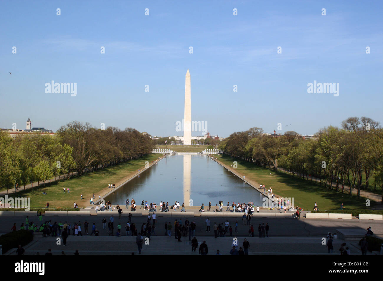 The Washington Monument and Reflecting Pool from the Lincoln Memorial ...
