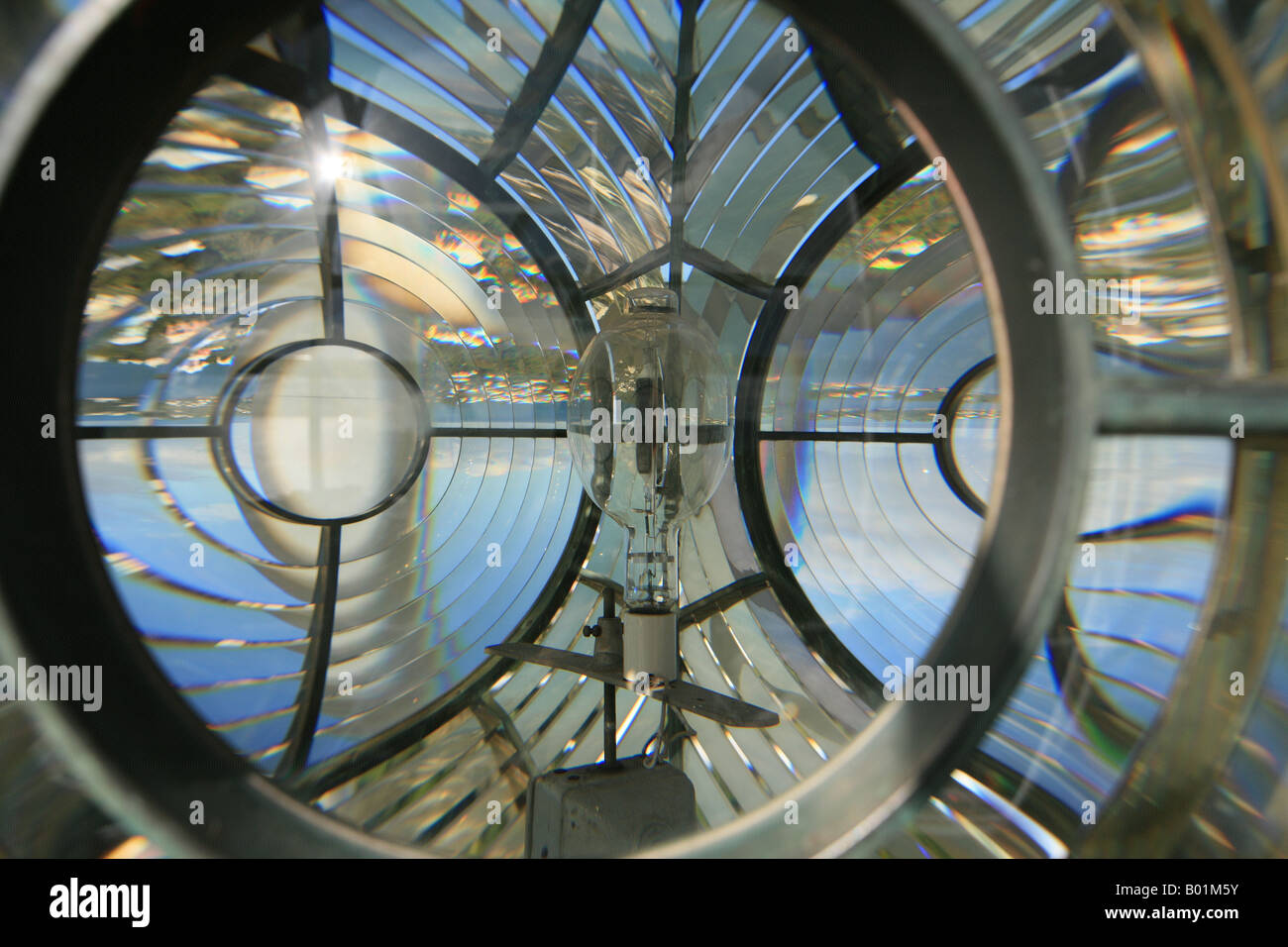 Glass reflector in Gibbshill lighthouse Bermuda Stock Photo - Alamy