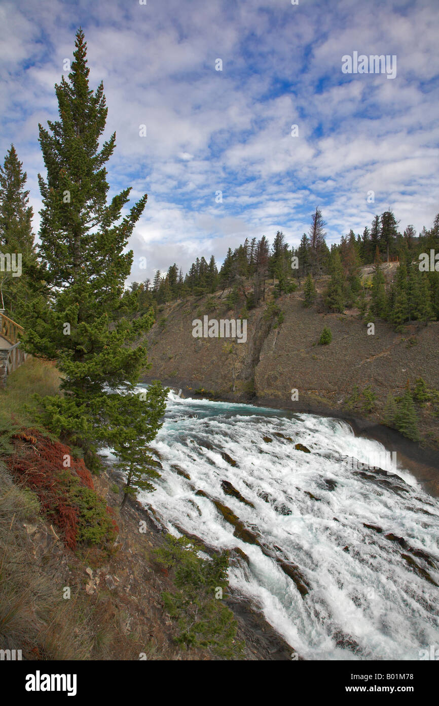 A falls on the fast river in mountains of Canada Stock Photo - Alamy