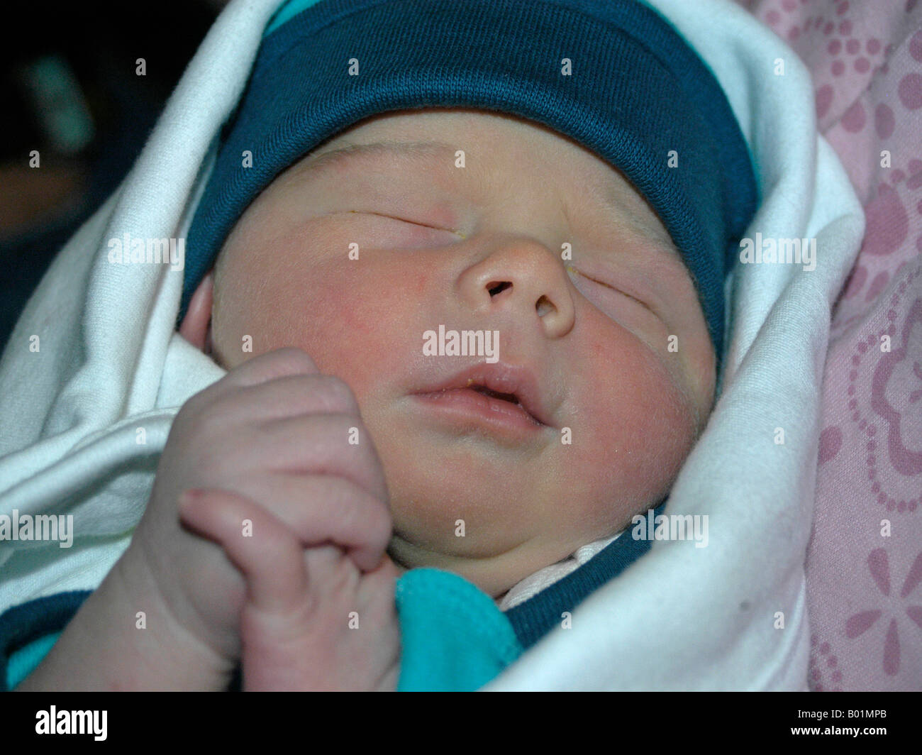 sleepy-head in blue Stock Photo - Alamy