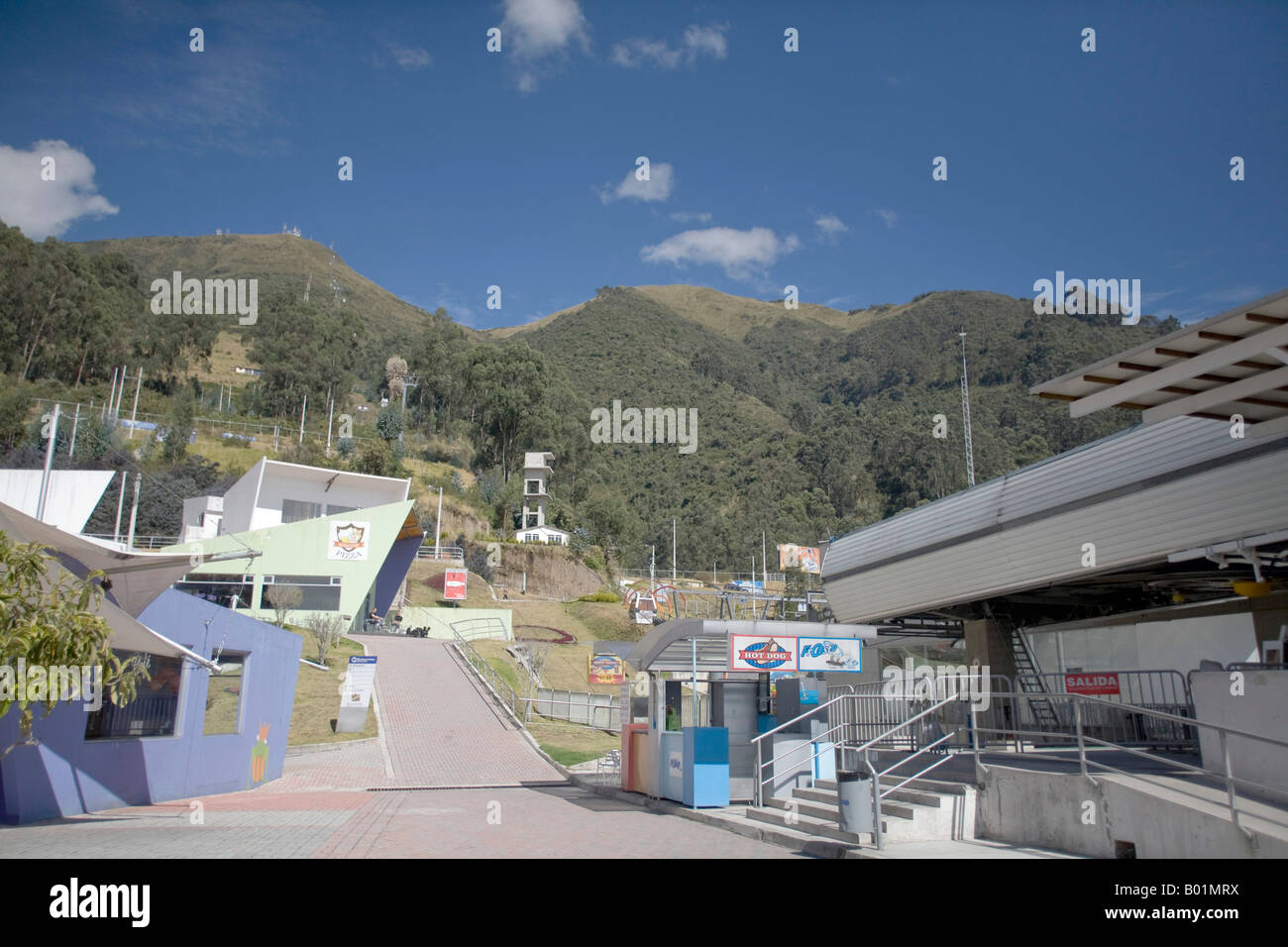 Teleferico going to Guaga Pinchincha volcano 4000m altitude above Quito ...