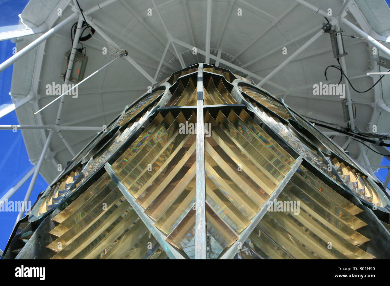 Glass reflectors in Gibbshill lighthouse Bermuda Stock Photo - Alamy