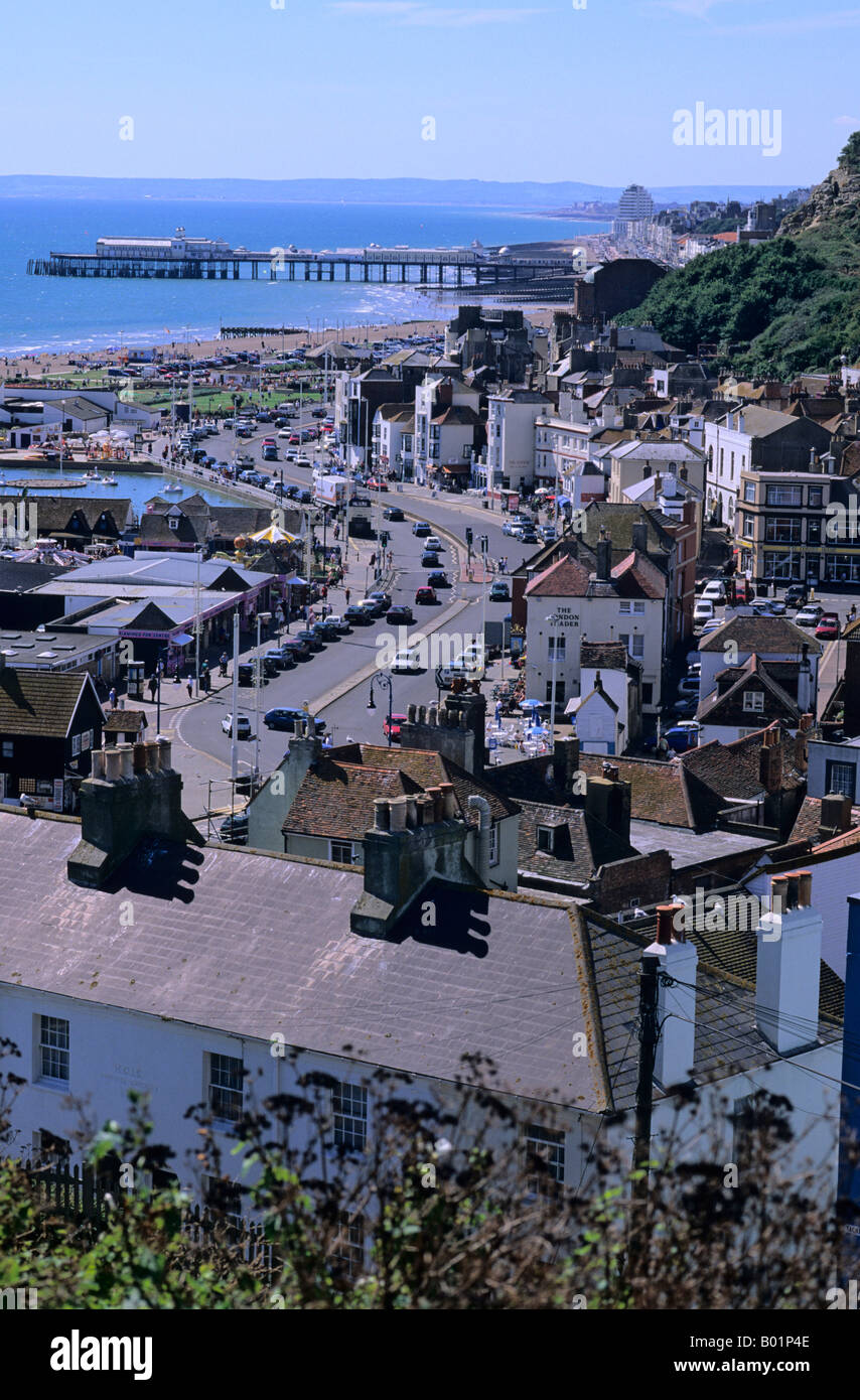 Hastings seafront and pier, Sussex, England, UK Stock Photo - Alamy
