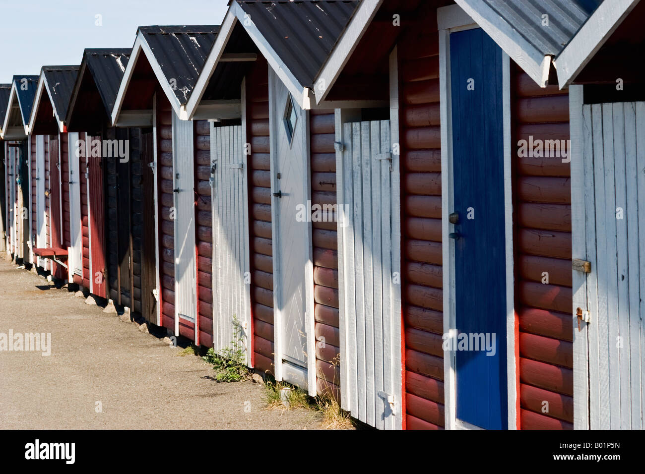 Small storage hut in the harbour Stock Photo - Alamy