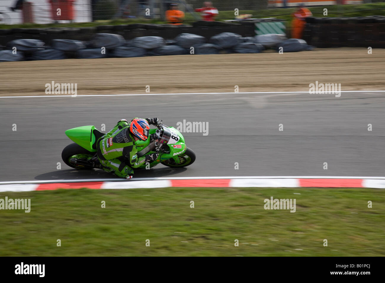 Scott Smart riding a Kawasaki for Hawk Racing in the BSB Championship ...