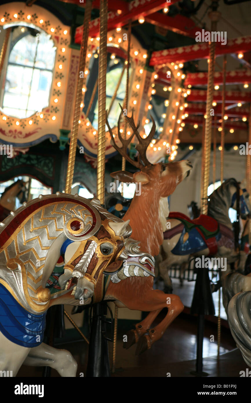 Merry-go-round on the pier at Santa Monica Los Angeles USA Stock Photo ...