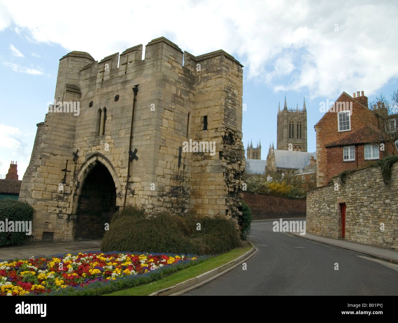 Old city gates of lincoln city hi-res stock photography and images - Alamy