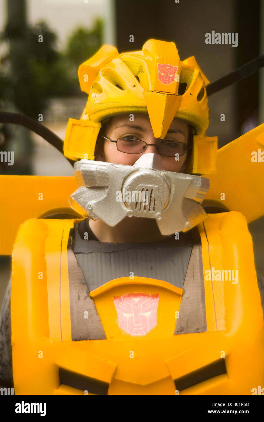 Young girl dressed as transformers robot Stock Photo - Alamy