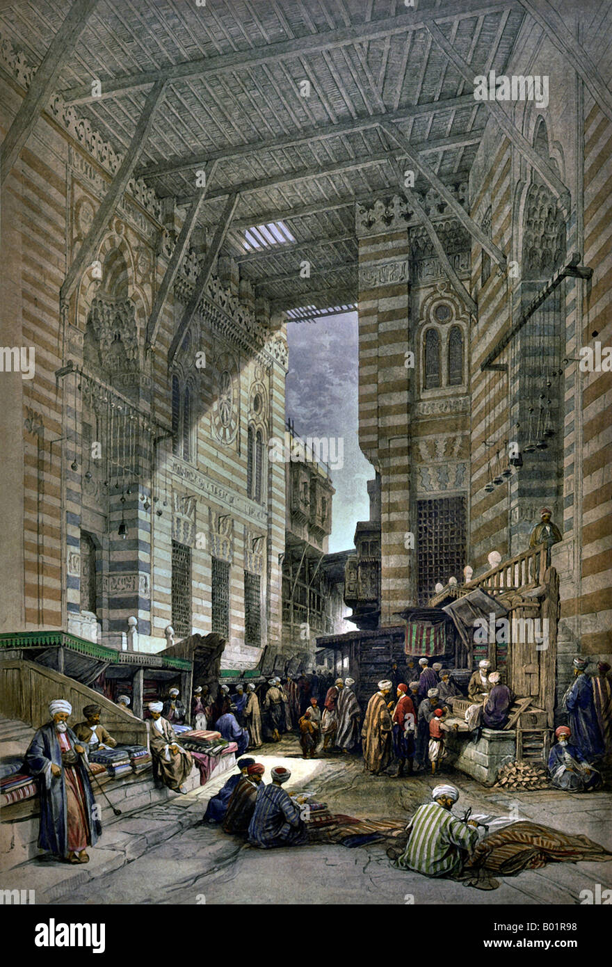 Bazaar in Cairo, 1830 to 1845 Stock Photo - Alamy