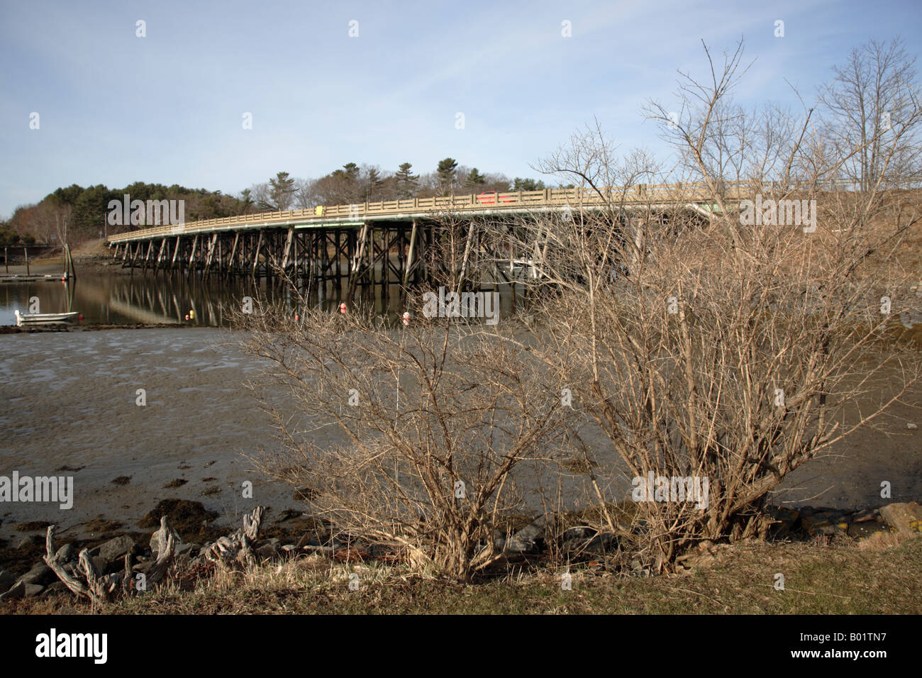 Bridge on Route 103 in York Harbor during the spring months Located in ...