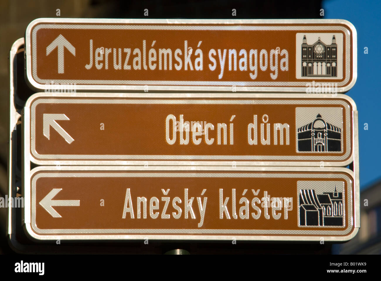 Horizontal close up of a brown and white tourist information sign in ...