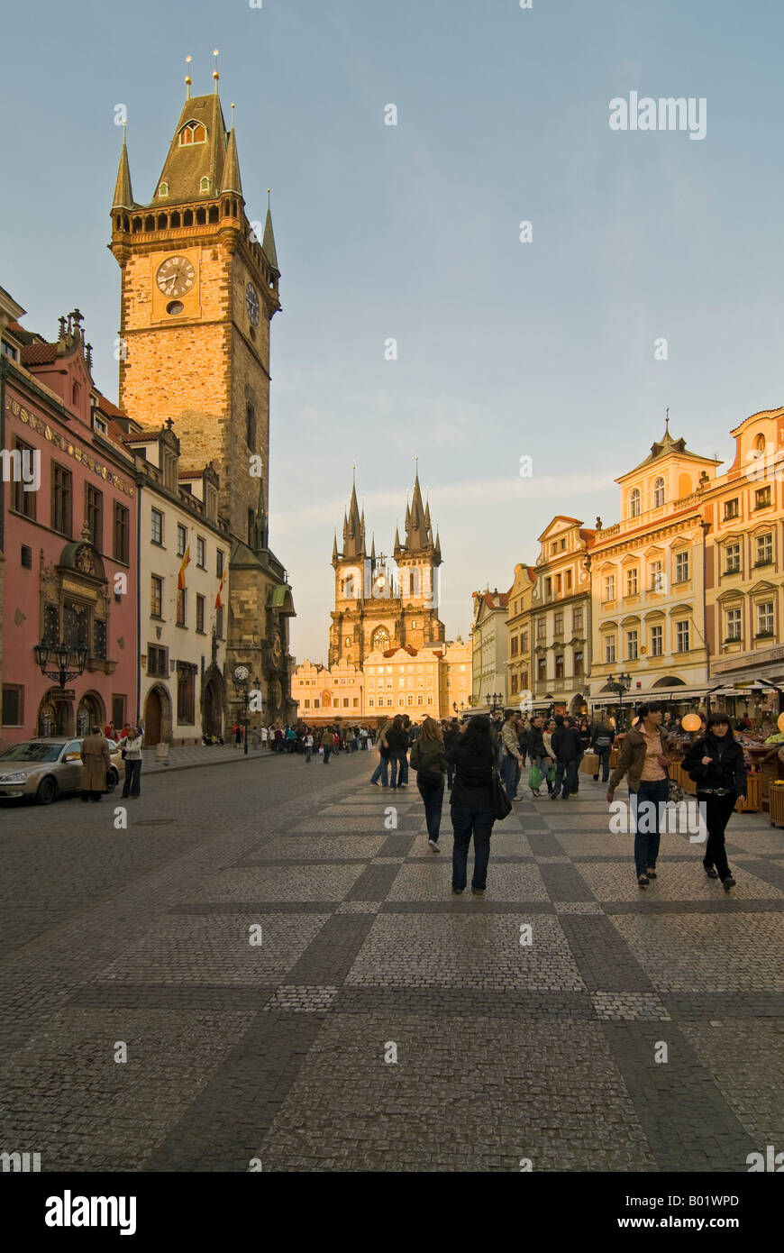 Vertical wide angle of the Astronomical Clock 'Orloj' at the Old Town ...