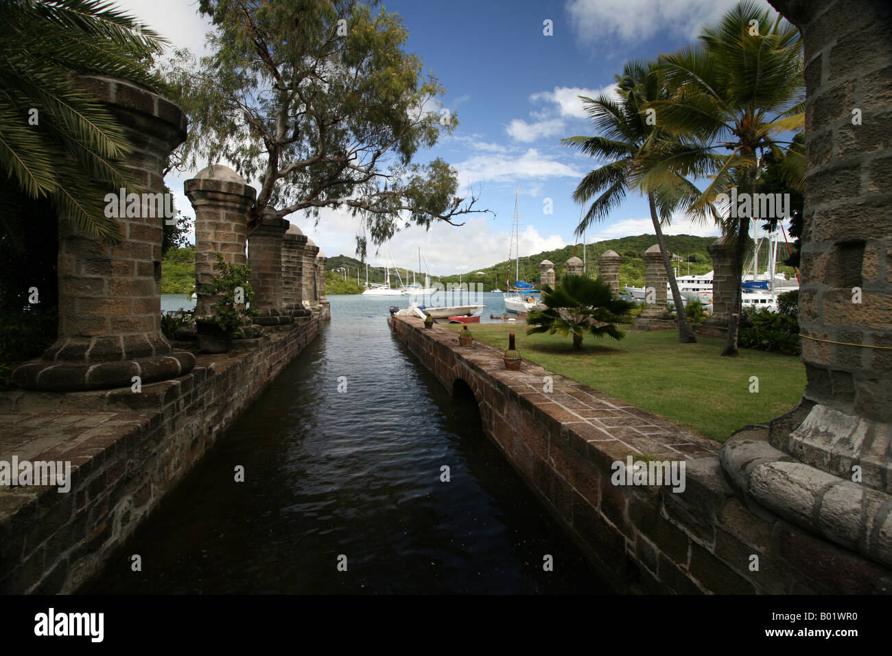 Nelsons Dockyard from Admirals Inn, Antigua Caribbean Stock Photo - Alamy