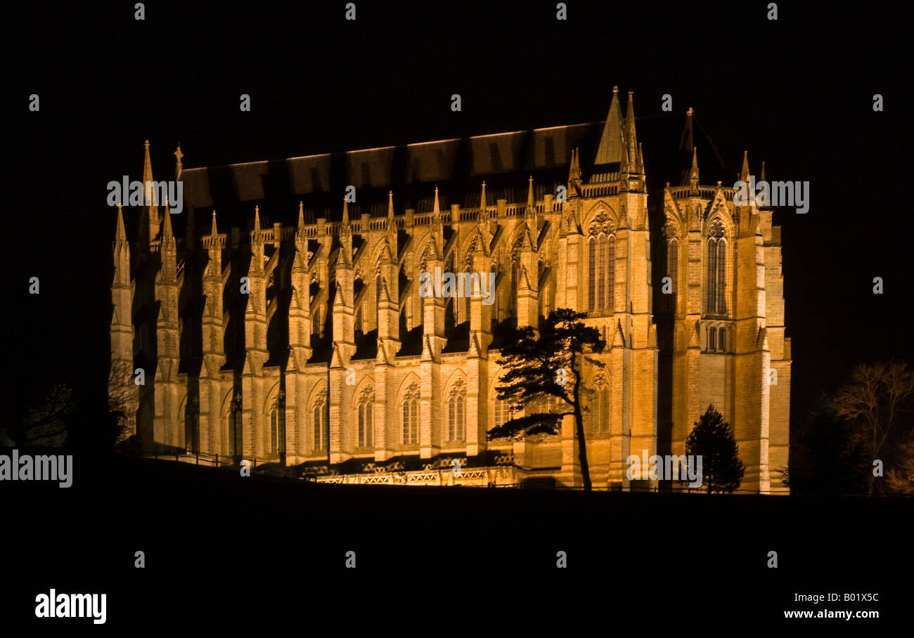Lancing College Chapel at night Sussex England Stock Photo - Alamy