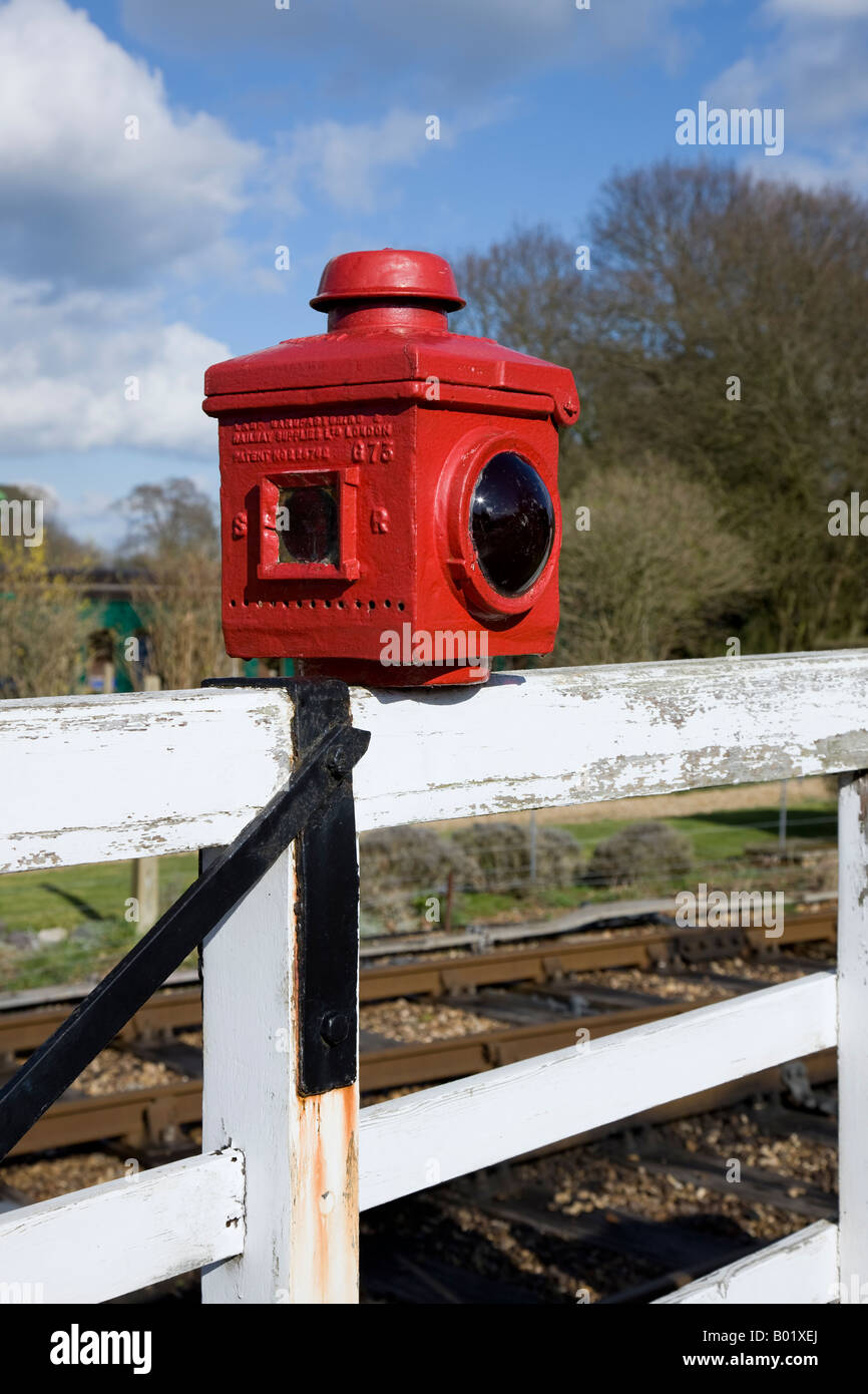 A level crossing warning light Stock Photo - Alamy