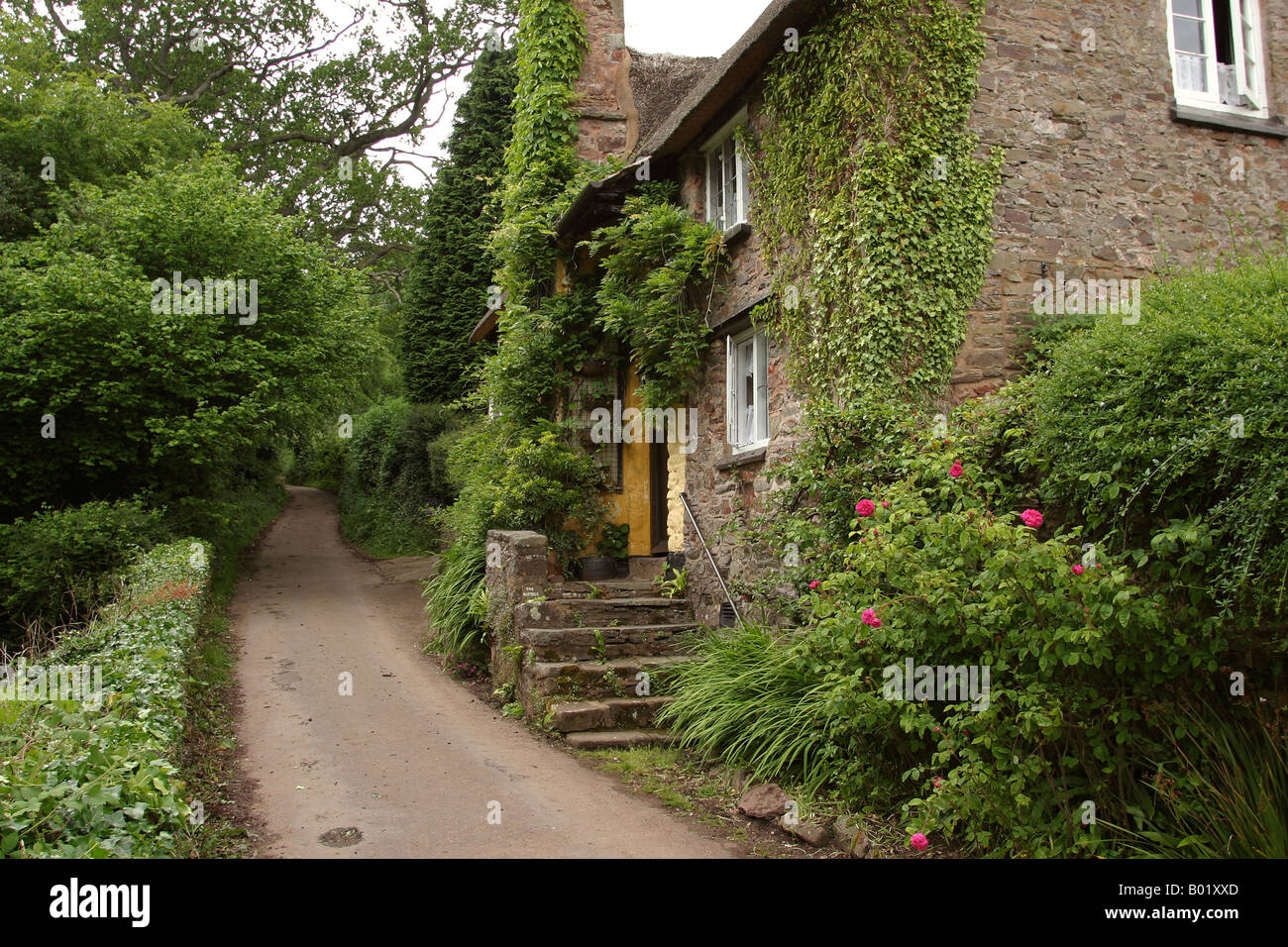 UK Exmoor Somerset Luccombe the cottage former medieval long house ...