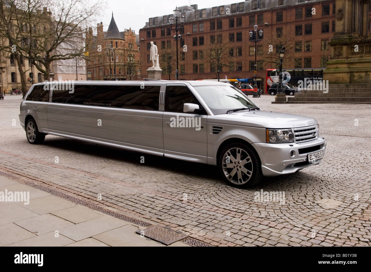 Range Rover limo car in Albert Square Manchester UK Stock Photo - Alamy