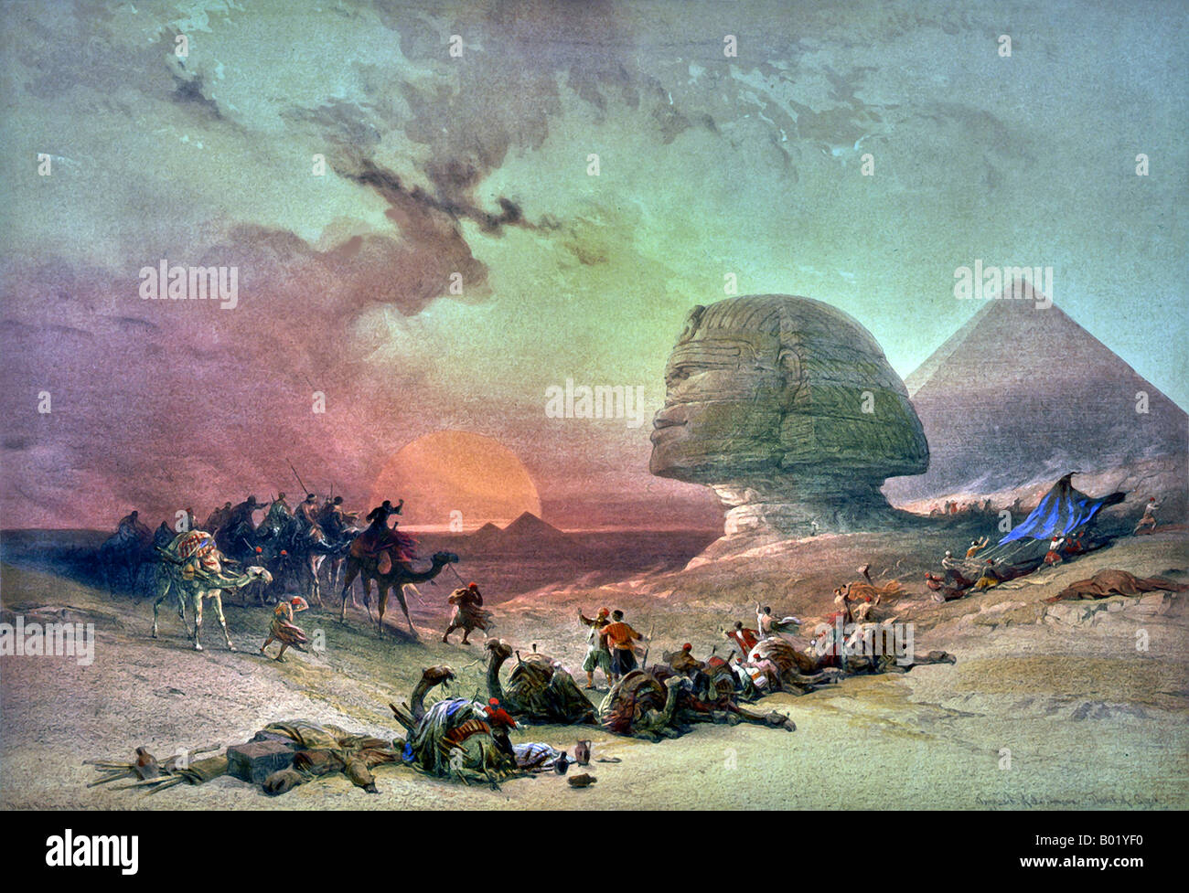 Gizeh with the Great Sphinx, 1830 to 1845 Stock Photo - Alamy