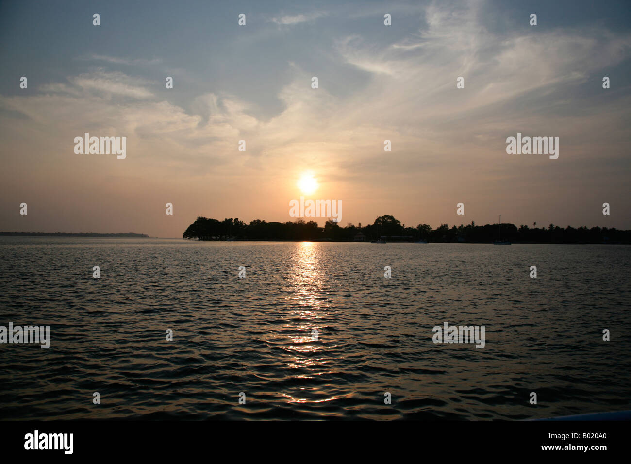sunset at kochi backwater,kerala,india Stock Photo - Alamy