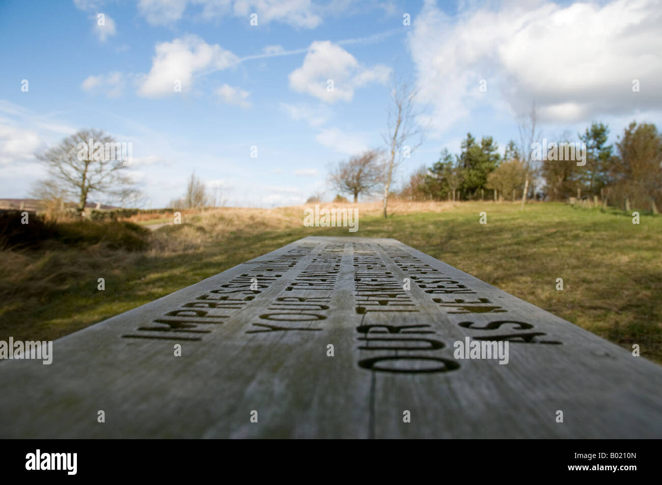 Bench Top Poem Stock Photo - Alamy