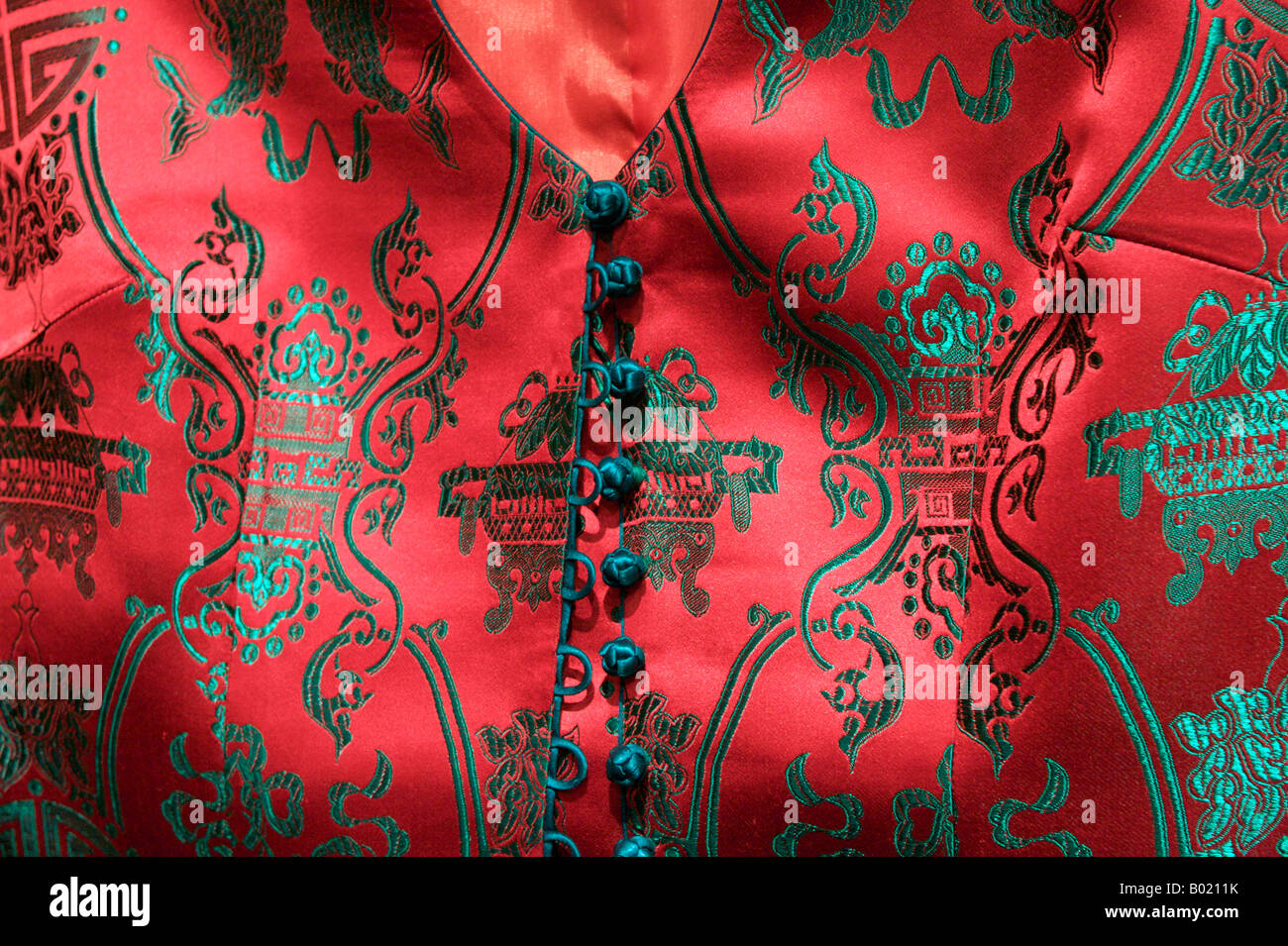Close up of traditional Chinese silk jacket for sale at the Oriental ...