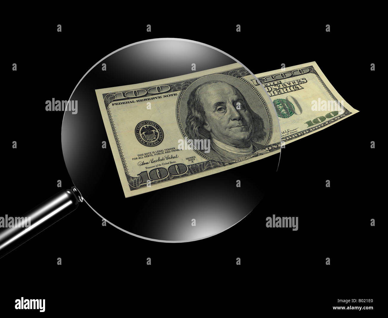 Lens and dollars Stock Photo - Alamy