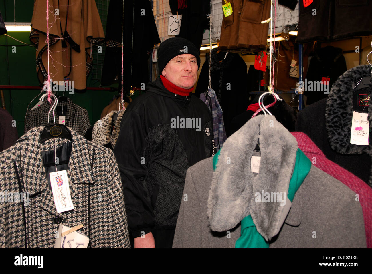 Market trader with his wares Shepherd s Bush Market London UK Stock ...
