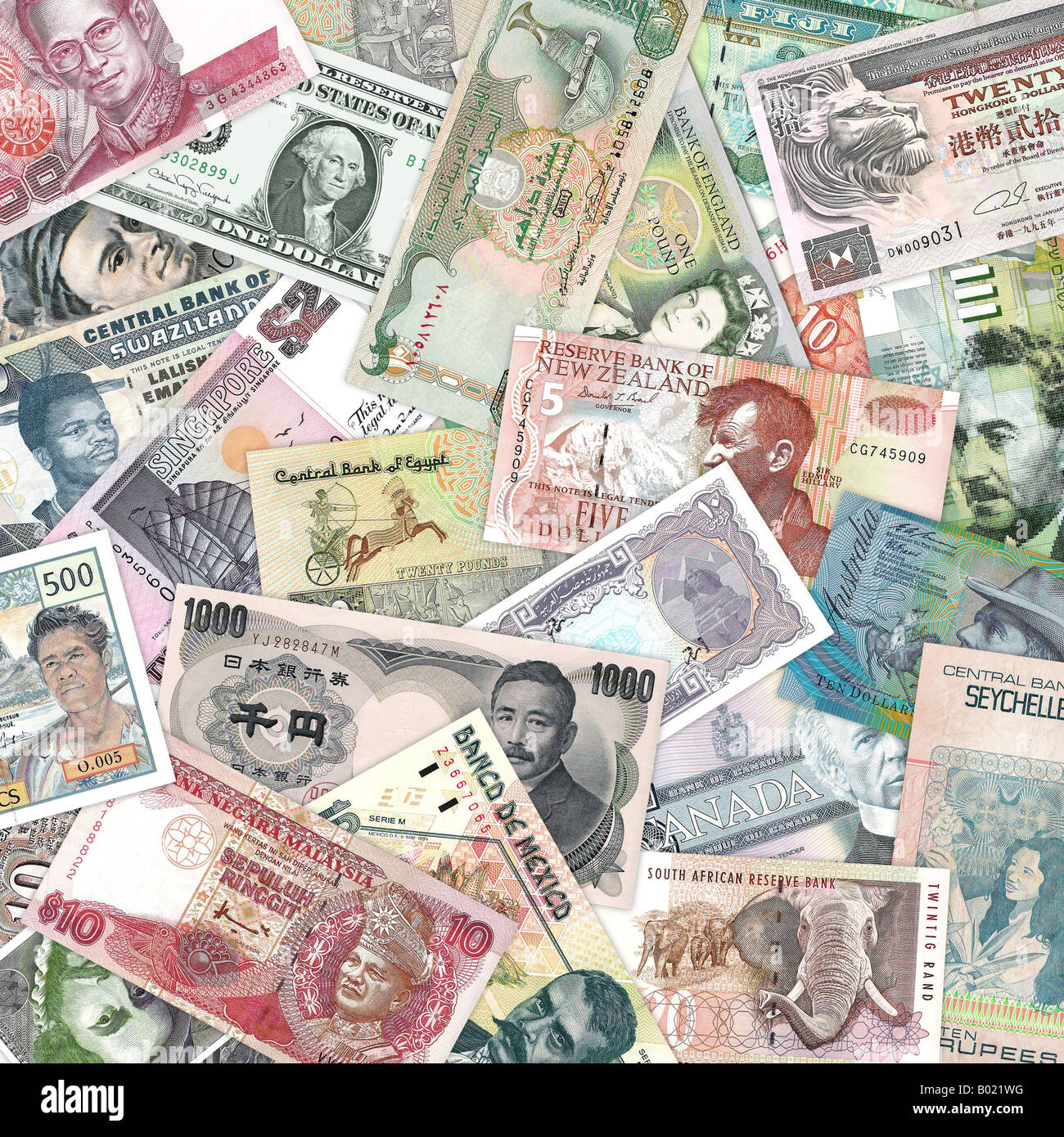 A selection of bank notes Stock Photo - Alamy