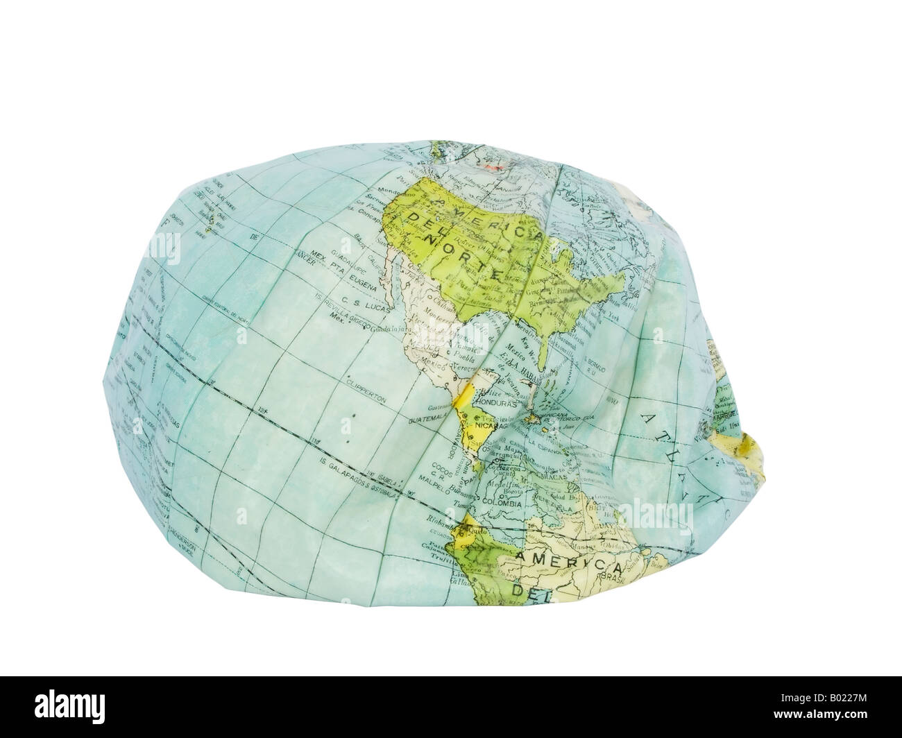 World map deflated globe hi-res stock photography and images - Alamy