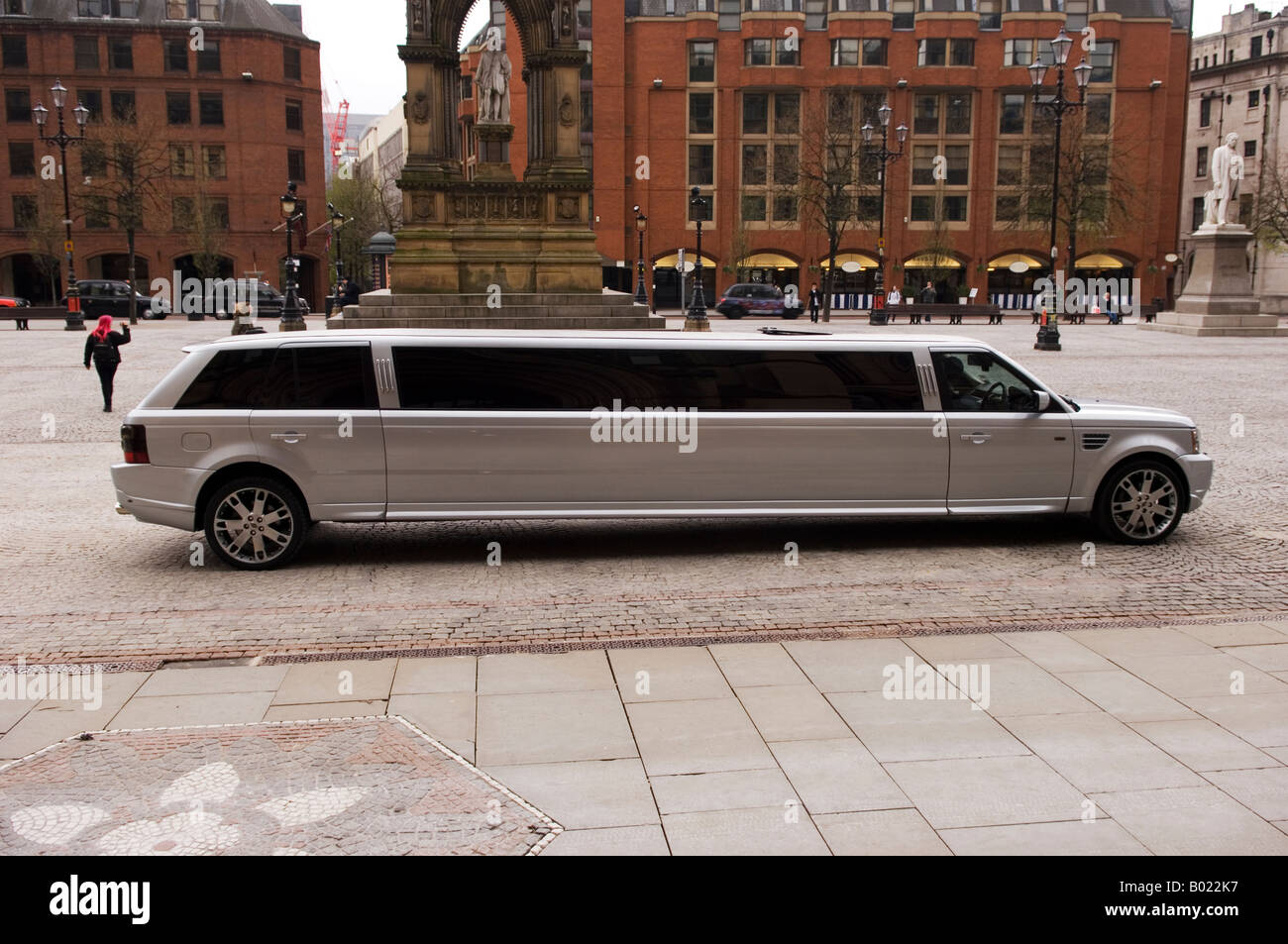 Range Rover limo car in Albert Square Manchester UK Stock Photo - Alamy