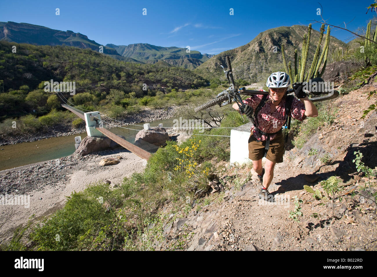 Rachel Schmidt mountain biking from Cerro Colorado to Batopilas in the ...