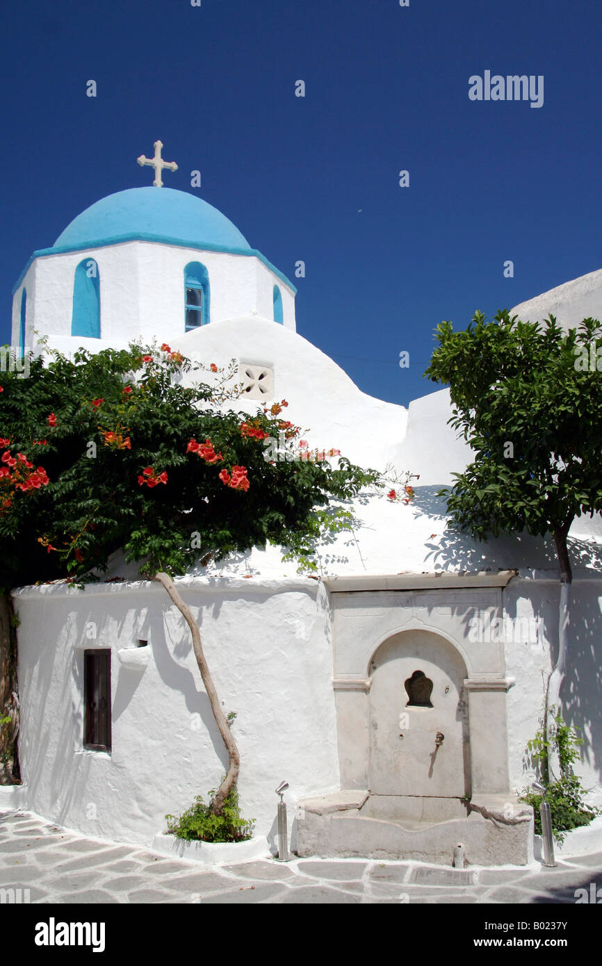View of Church Parikia, Paros Greece Stock Photo - Alamy
