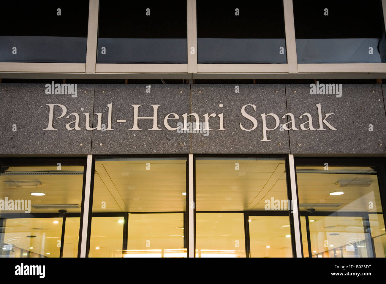 Entrance to Paul Henri Spaak building, European parliament, Bruxelles ...