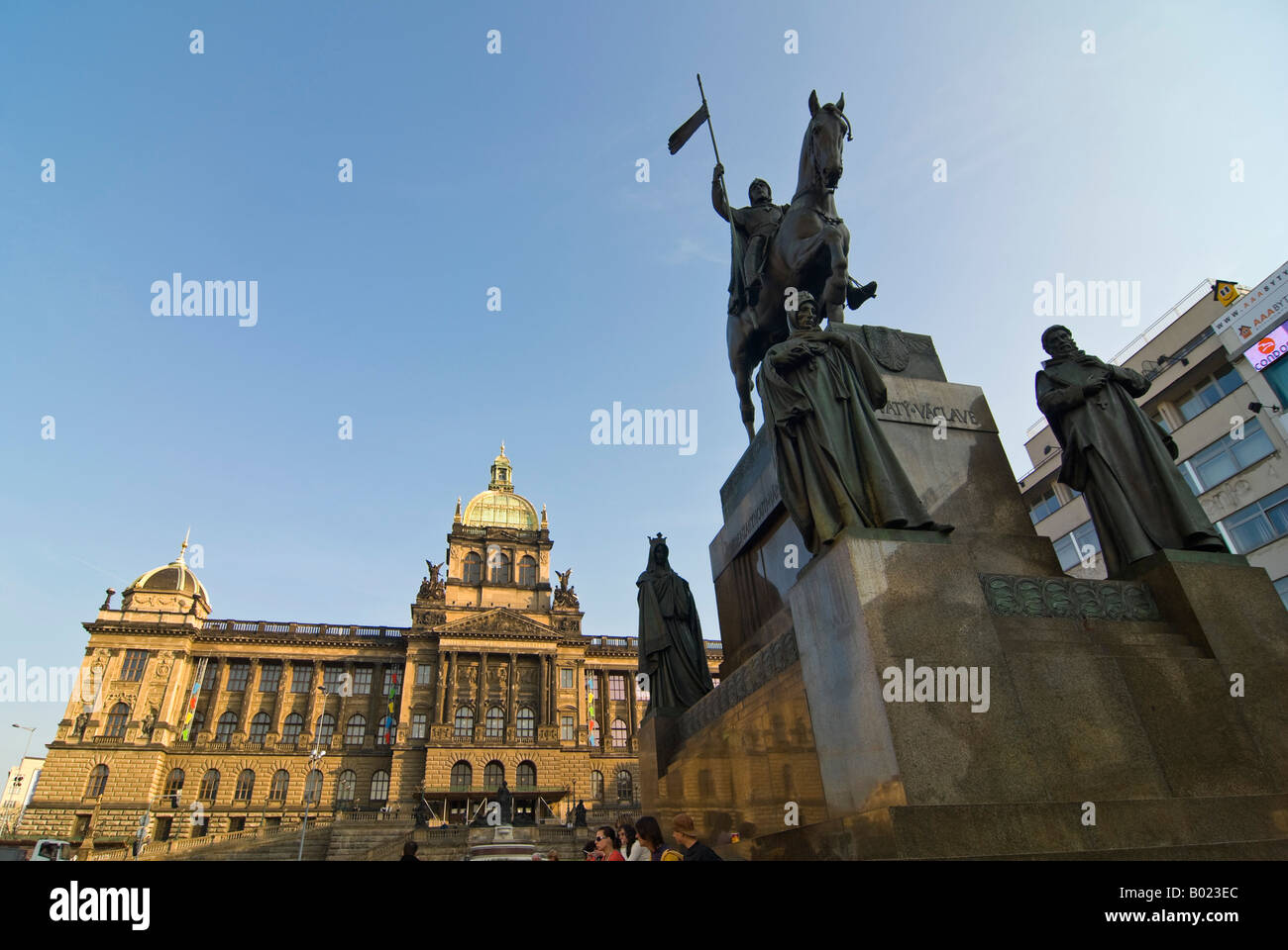 Horizontal wide angle of the austere Neo-Renaissance facade of the ...