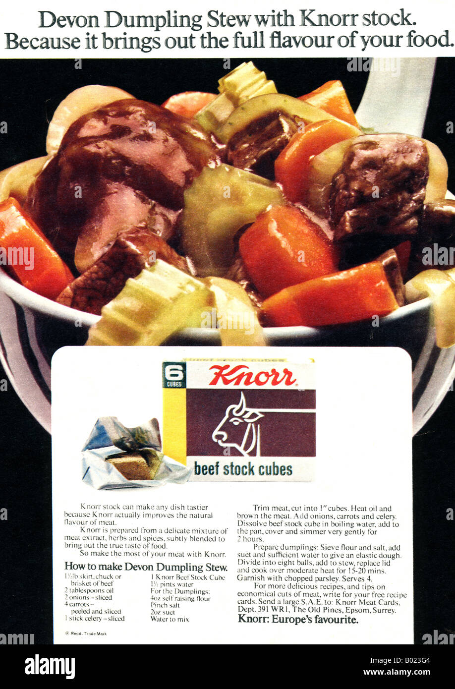 1970s magazine advertisement knorr stock hi-res stock photography and ...